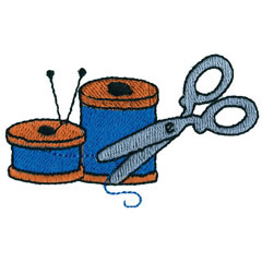 THREAD AND SCISSORS Embroidery Design | EmbroideryDesigns.com