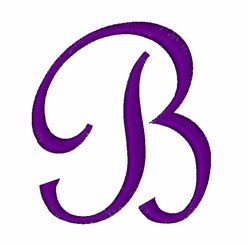 Large Fancy Script B Embroidery Design | EmbroideryDesigns.com