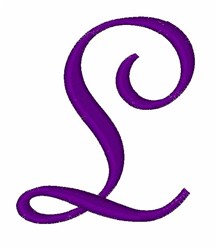 Large Fancy Script L Embroidery Design | EmbroideryDesigns.com