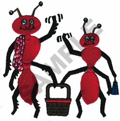 PICNICING ANTS Embroidery Design | EmbroideryDesigns.com