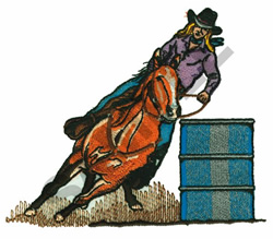 BARREL RACER QUARTER HORSE Embroidery Design | EmbroideryDesigns.com