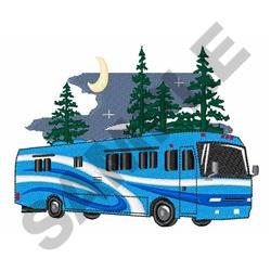 RV Motor Home Camping Embroidery Design | EmbroideryDesigns.com