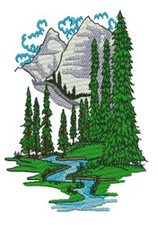 Mountain Scene Embroidery Design | EmbroideryDesigns.com