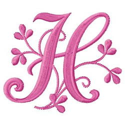 Monogram H Embroidery Design | EmbroideryDesigns.com