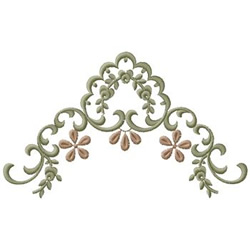 Vintage Floral Scroll Embroidery Design | EmbroideryDesigns.com