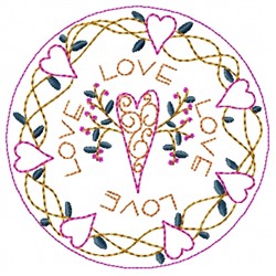 Love Heart Circle Embroidery Design | EmbroideryDesigns.com