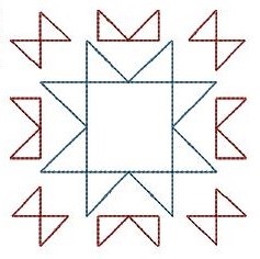Quilt Block Stipple Embroidery Design | EmbroideryDesigns.com