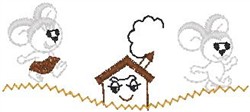Free Mice With House Embroidery Design | EmbroideryDesigns.com