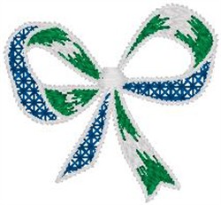 Blue Green Bow Embroidery Design | EmbroideryDesigns.com