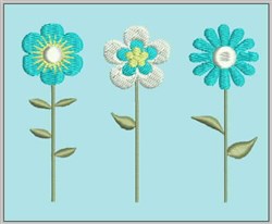 Blue Flowers Embroidery Design | EmbroideryDesigns.com