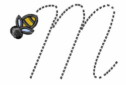 Bee M Embroidery Design | EmbroideryDesigns.com
