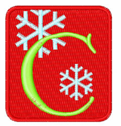 Framed Snowflakes Uppercase C Embroidery Design | EmbroideryDesigns.com