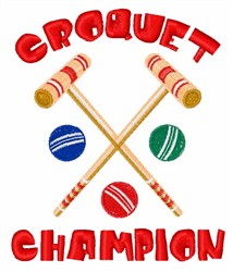 Croquet Champion Embroidery Design | EmbroideryDesigns.com