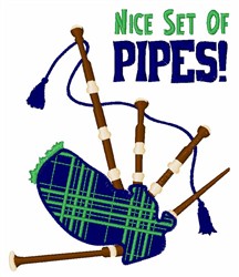 Nice Set of Pipes Embroidery Design | EmbroideryDesigns.com