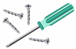 Screwdriver & Screws Embroidery Design | EmbroideryDesigns.com