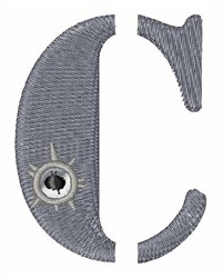 Gunmetal Font C Embroidery Design | EmbroideryDesigns.com