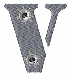 Gunmetal Font V Embroidery Design | EmbroideryDesigns.com
