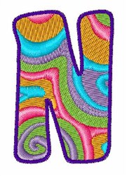 Psychedelic N Embroidery Design | EmbroideryDesigns.com
