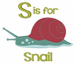 S For Snail Embroidery Design | EmbroideryDesigns.com