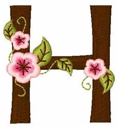 Spring Fling H Embroidery Design | EmbroideryDesigns.com