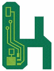 Computer Chip Font k Embroidery Design | EmbroideryDesigns.com