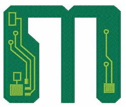 Computer Chip Font M Embroidery Design | EmbroideryDesigns.com