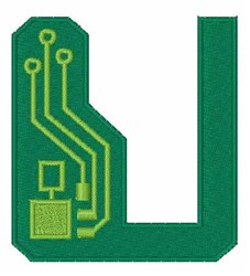 Computer Chip Font u Embroidery Design | EmbroideryDesigns.com
