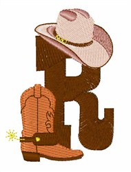 Rodeo Cowboy Font R Embroidery Design | EmbroideryDesigns.com