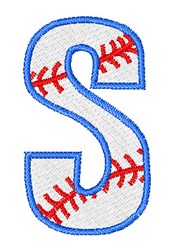 Baseball Font S Embroidery Design | EmbroideryDesigns.com