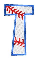 Baseball Font T Embroidery Design | EmbroideryDesigns.com