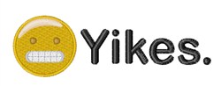 Emoticon Yikes Embroidery Design | EmbroideryDesigns.com