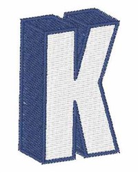 Extruded K Embroidery Design | EmbroideryDesigns.com