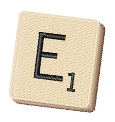 Scrabble Chip E Embroidery Design | EmbroideryDesigns.com