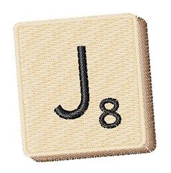 Scrabble Chip J Embroidery Design | EmbroideryDesigns.com