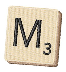 Scrabble Chip M Embroidery Design | EmbroideryDesigns.com