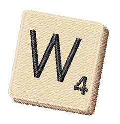 Scrabble Chip W Embroidery Design | EmbroideryDesigns.com