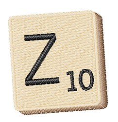Scrabble Chip Z Embroidery Design | EmbroideryDesigns.com
