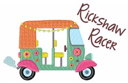 Rickshaw Racer Embroidery Design | EmbroideryDesigns.com