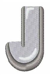 Raised Metal J Embroidery Design | EmbroideryDesigns.com