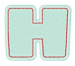 Sewn H Embroidery Design | EmbroideryDesigns.com
