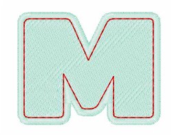 Sewn M Embroidery Design | EmbroideryDesigns.com