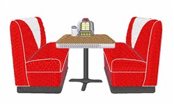 Diner Booth Embroidery Design | EmbroideryDesigns.com