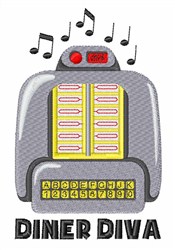 Diner Diva Embroidery Design | EmbroideryDesigns.com