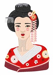 Japanese Geisha Embroidery Design | EmbroideryDesigns.com