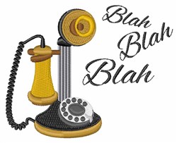 Blah Blah Telephone Embroidery Design | EmbroideryDesigns.com