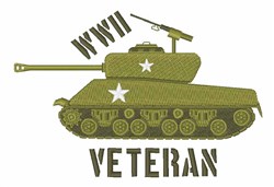 WWII Veteran Tank Embroidery Design | EmbroideryDesigns.com