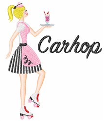 Carhop Waitress Embroidery Design | EmbroideryDesigns.com
