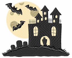 Haunted House Embroidery Design | EmbroideryDesigns.com