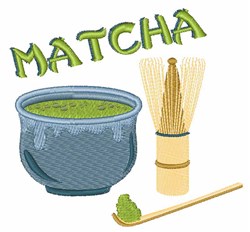 Matcha Tea Set Embroidery Design | EmbroideryDesigns.com