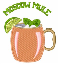 Moscow Mule Embroidery Design | EmbroideryDesigns.com